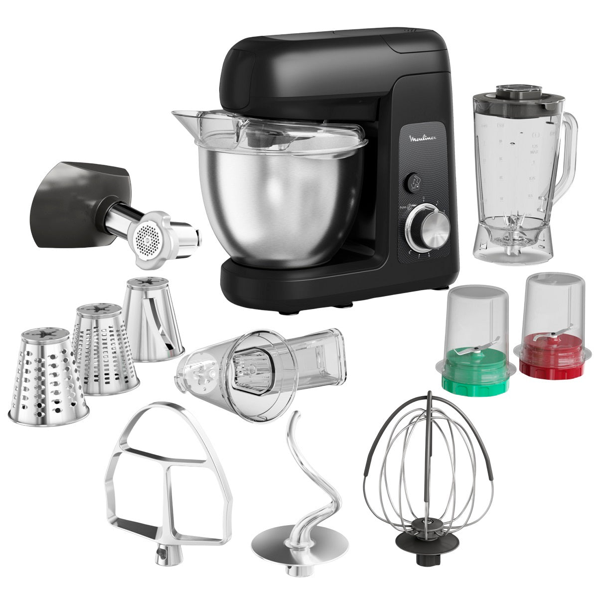 MOULINEX Powerful 1100W Stand Mixer with 4.6L Stainless Steel Bowl - M ...